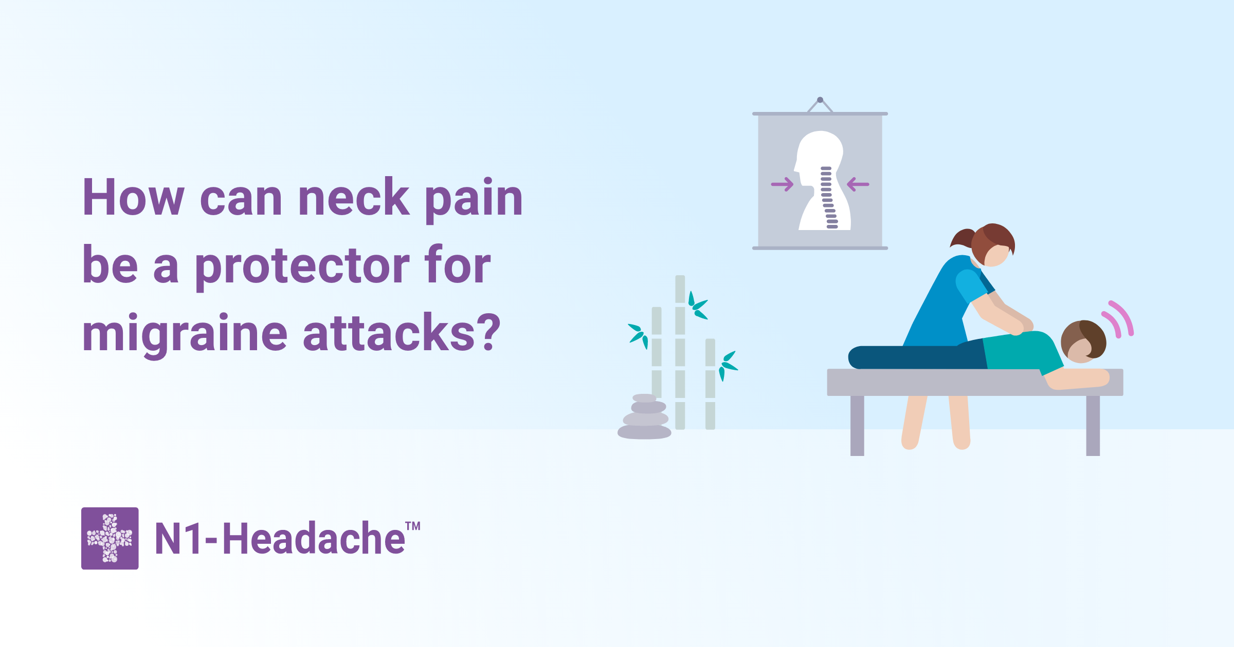 How can neck pain be a protector for migraine attacks?